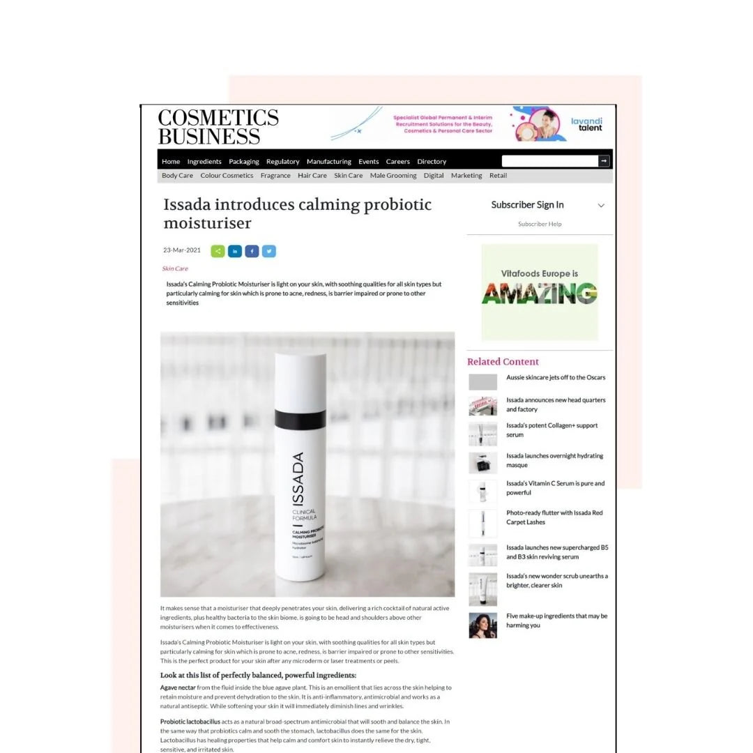 ISSADA Introduces Calming Probiotic Moisturiser – ISSADA Cosmeceuticals